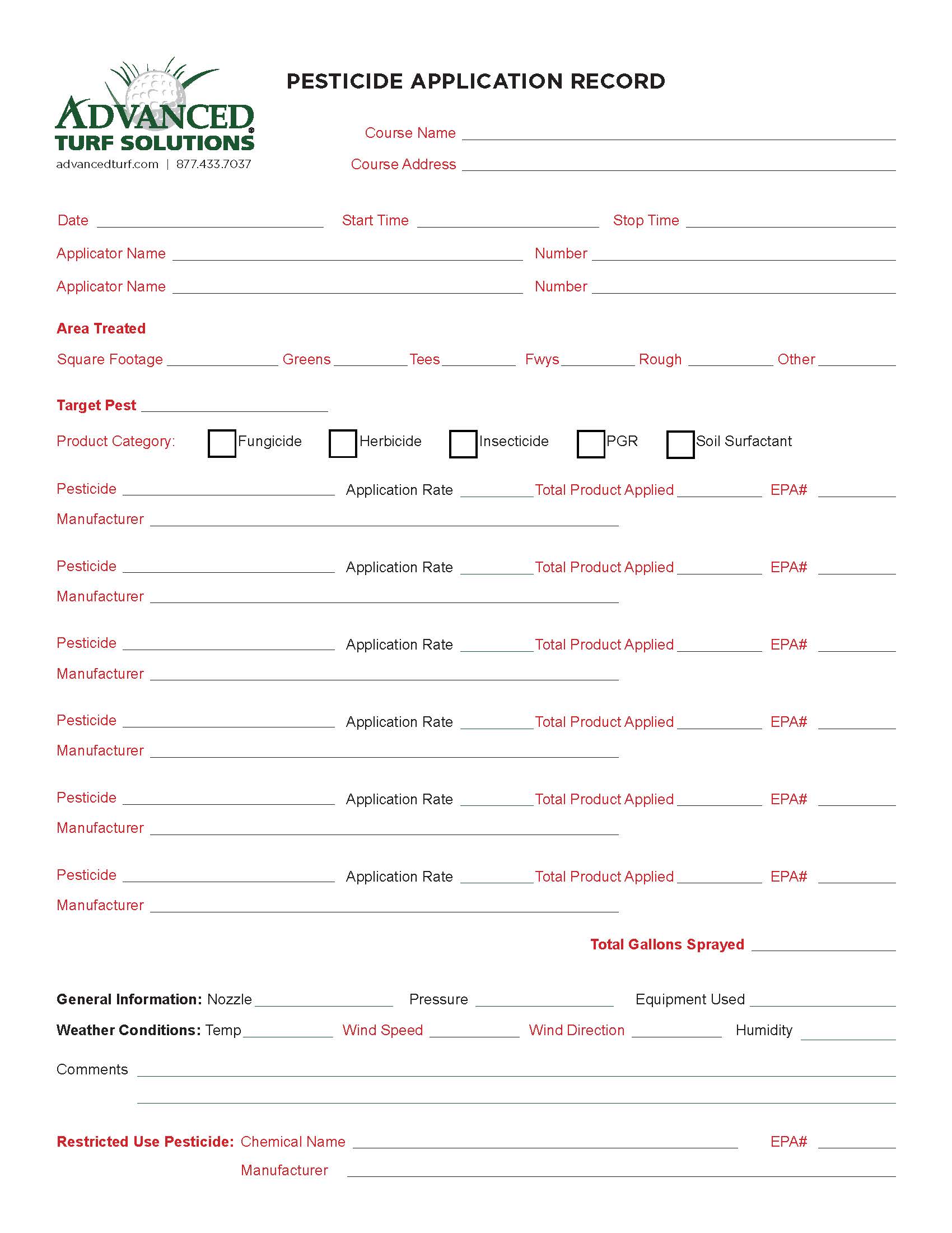 Pesticide Application Record Calibration Worksheet: Free Fillable PDF ...