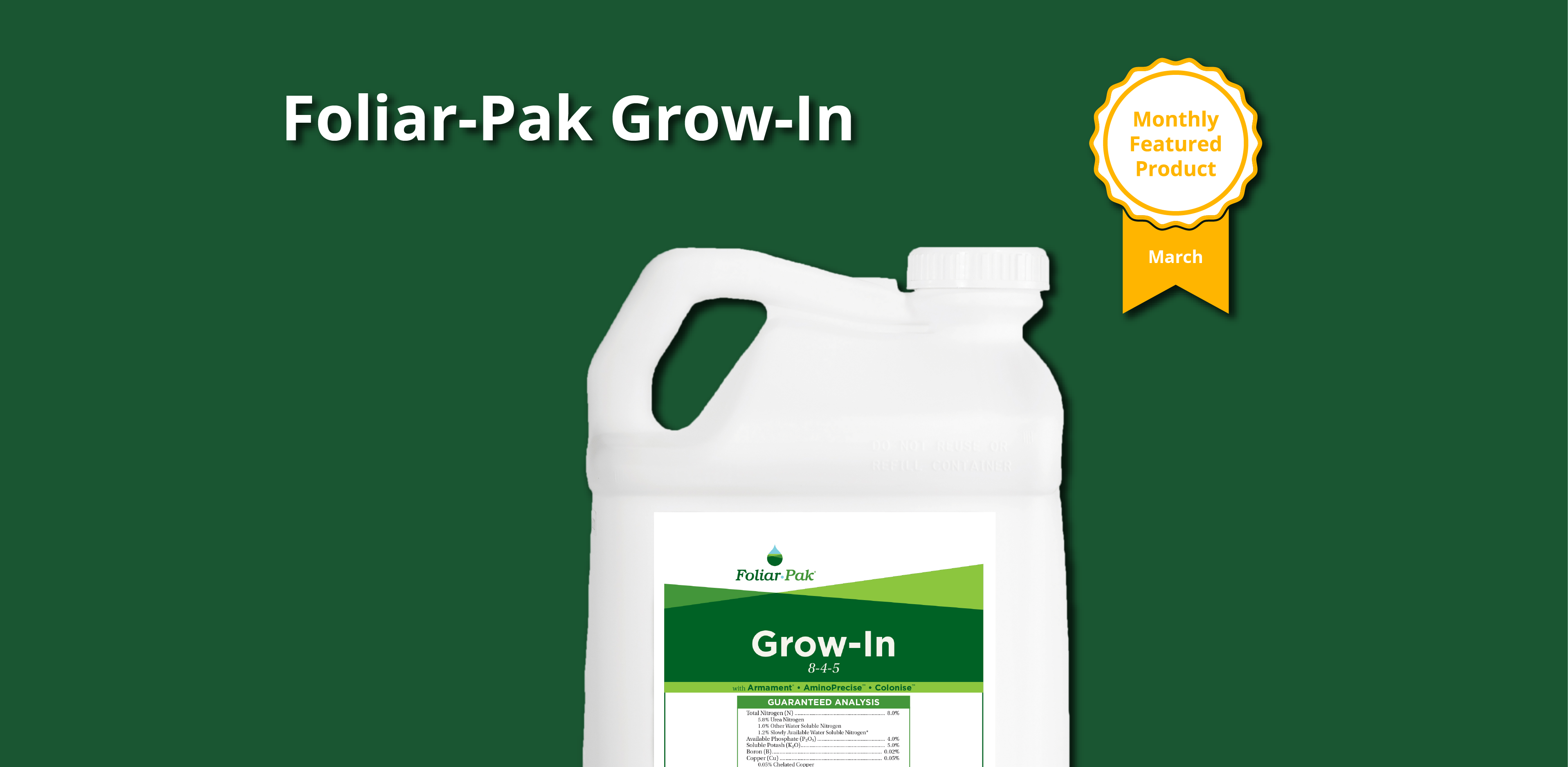 Foliar-Pak Grow-In: Easy, All-In-One Establishment - Advanced Turf ...